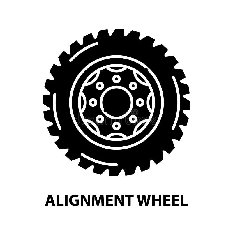 Alignment Wheel Icon, Black Vector Sign with Editable Strokes, Concept ...