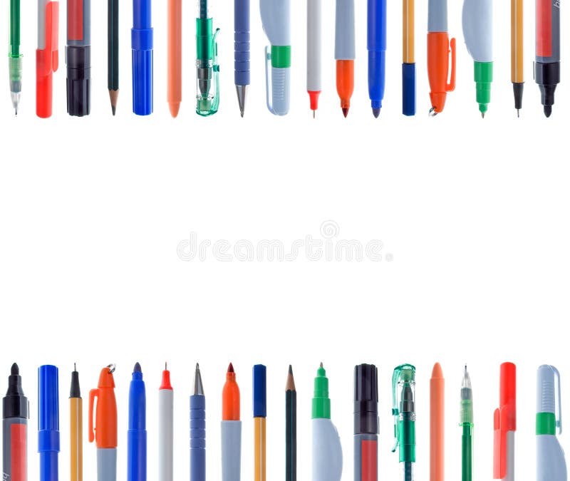 Alignment of Writing Instruments Stock Photo - Image of calligraphy ...