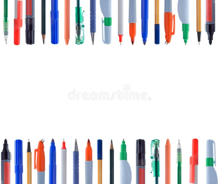 Alignment of Writing Instruments Stock Photo - Image of calligraphy ...