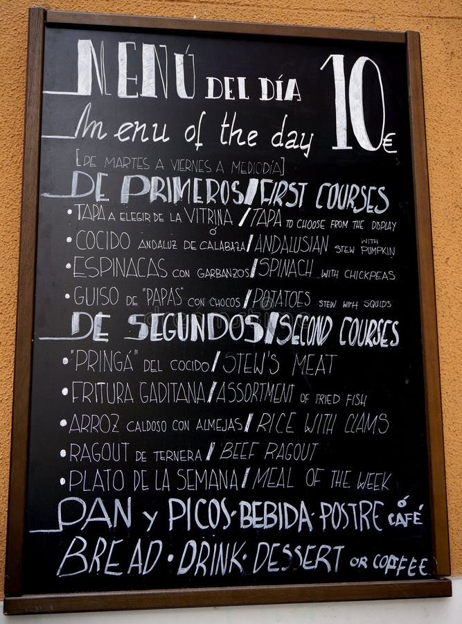 Alimento Da Placa Do Menu Da Espanha Foto de Stock - Imagem de espanhol ...
