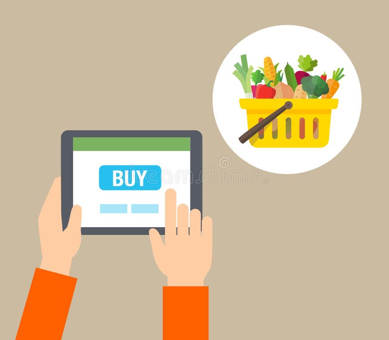 Alimento Que Ordena En Línea Ilustración del Vector - Ilustración de ...