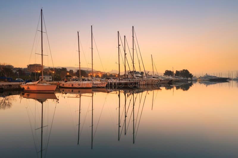 Alimos marina in Athens. stock photo. Image of vacation - 49966442