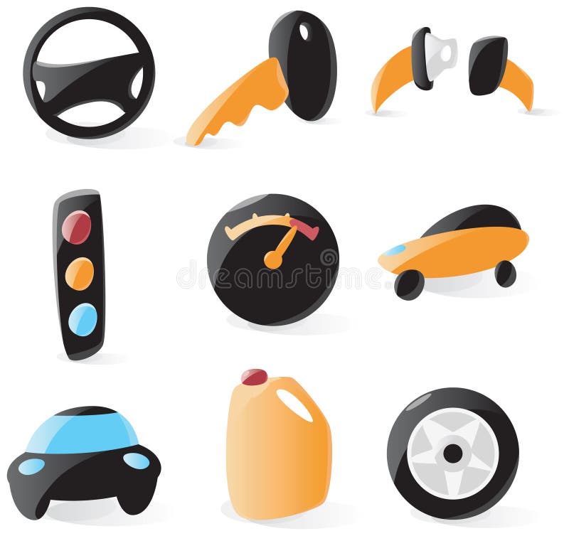 Alise Los Iconos Del Mecanismo Impulsor Ilustración del Vector ...