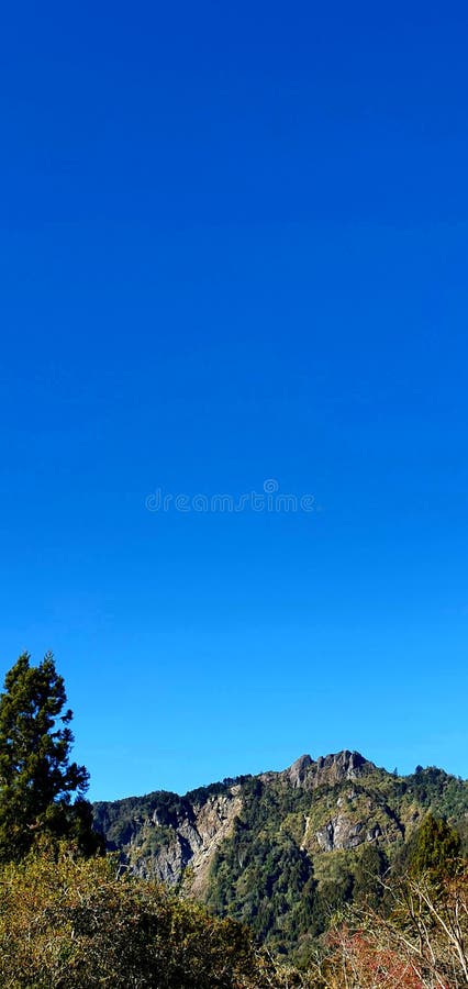 Alishan Mountain - Clear Blue Sky Stock Photo - Image of clear, alishan ...