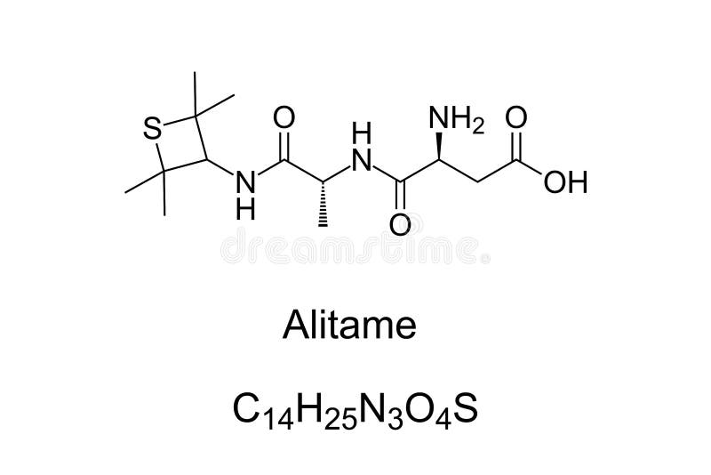 Aspartame with Analog Alitame, Neotame and Advantame, Chemical Formulas ...