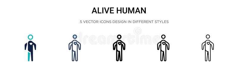Outline Alive Human Vector Icon. Isolated Black Simple Line Element ...