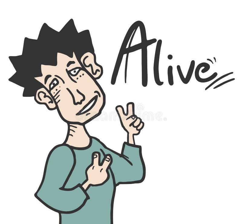 Alive man stock vector. Illustration of dark, symbol - 27625188