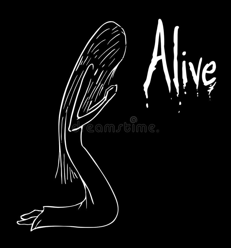 Alive man stock vector. Illustration of dark, symbol - 27625188