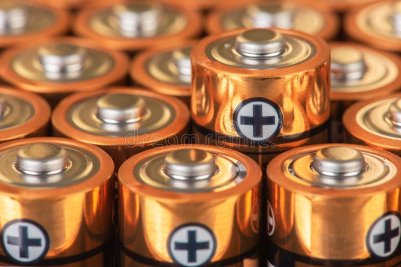 Alkaline Battery Size AA, with Positive Ends Stock Photo - Image of ...