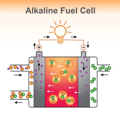The Alkaline Fuel Cell Structure. Stock Vector - Illustration of flow ...