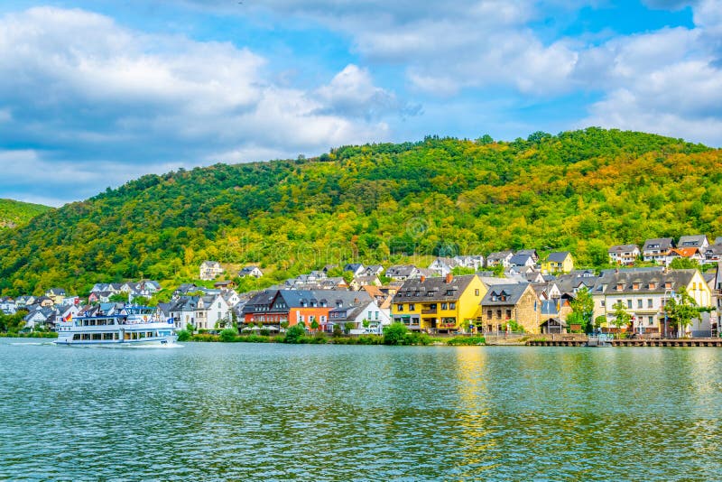 Alken Town on Moselle River in Rhineland-Palatinate, Germany. Editorial ...