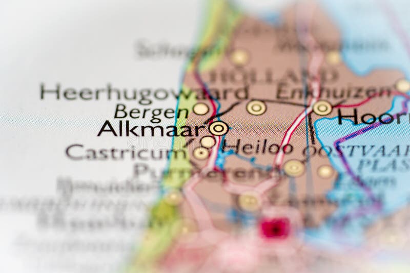 Alkmaar, Netherlands Highlighted on a World Map Stock Photo - Image of ...