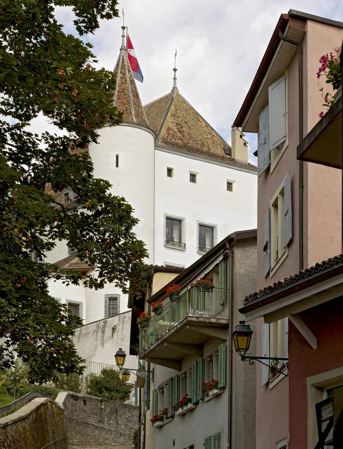 Ville de Nyon, Suisse image stock. Image du repère, switzerland - 76629051