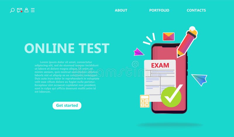 Online Testing or Exam Service Concept. Stock Vector - Illustration of ...
