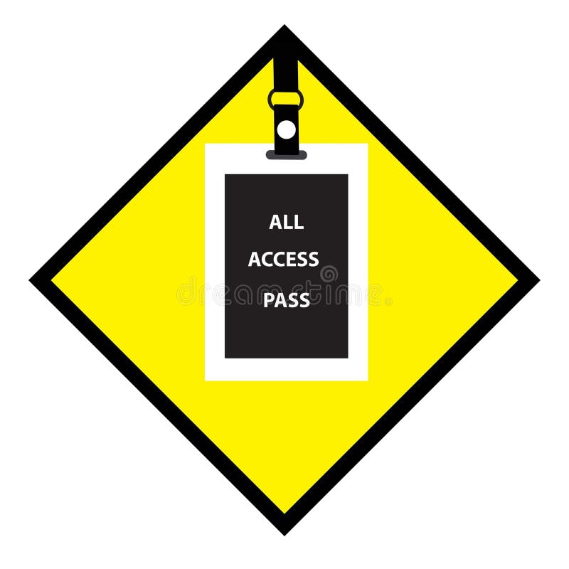 Yellow Sticker with All Access Pass Badge Stock Illustration ...