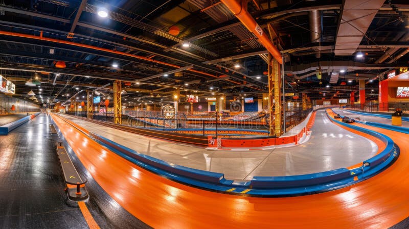 All-Ages Kart Racing and Fun Zone Stock Illustration - Illustration of ...