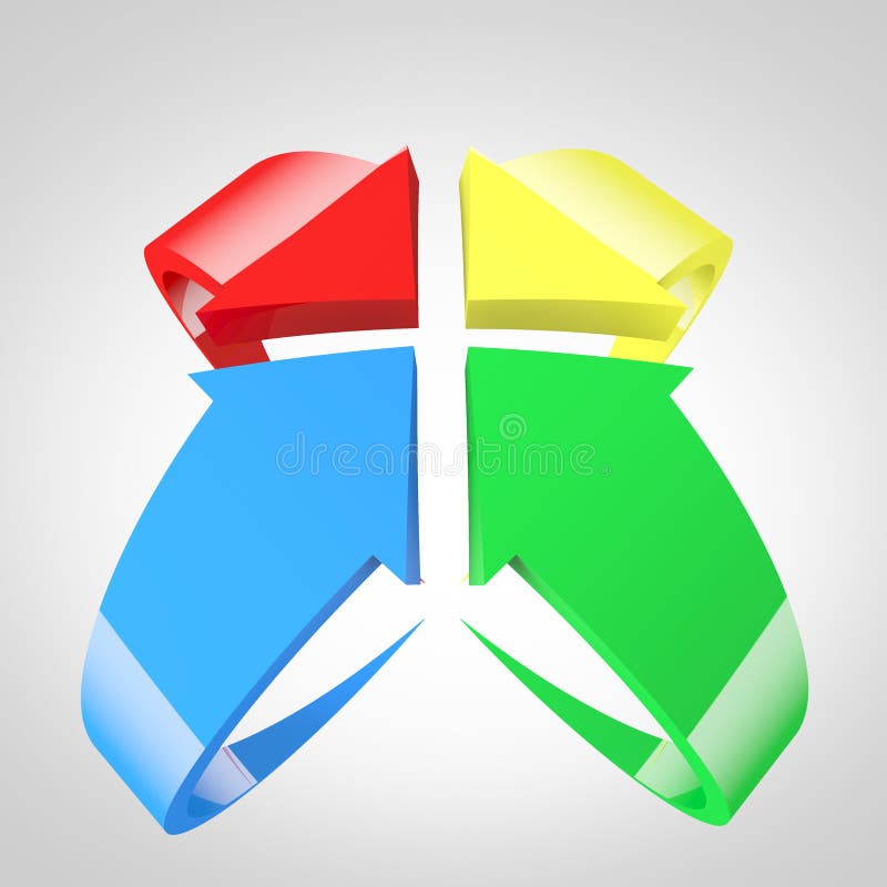 All Arrows Lead To the Same Point. Computer Graphic of Arrows Pointing ...