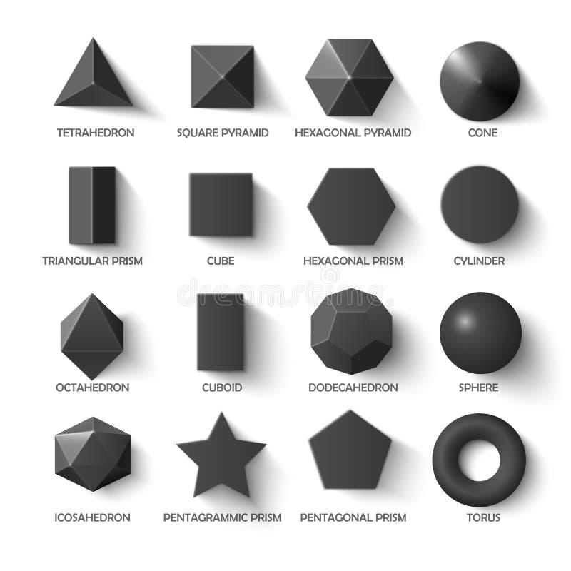All Basic 3d Shapes Template in Dark. Stock Vector - Illustration of ... All Basic 3d Shapes Template in Dark. Stock Vector - Illustration of ...