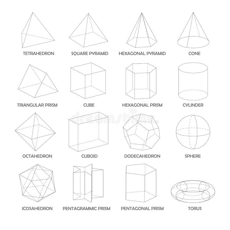 All Basic 3d Shapes Template. Realistic with Shadow Stock Vector ...