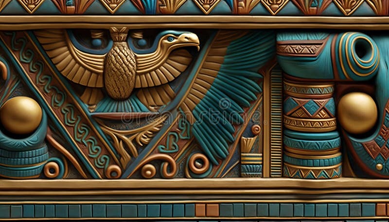 Egyptian Pattern Ancient Art. AI Generative. Stock Illustration ...