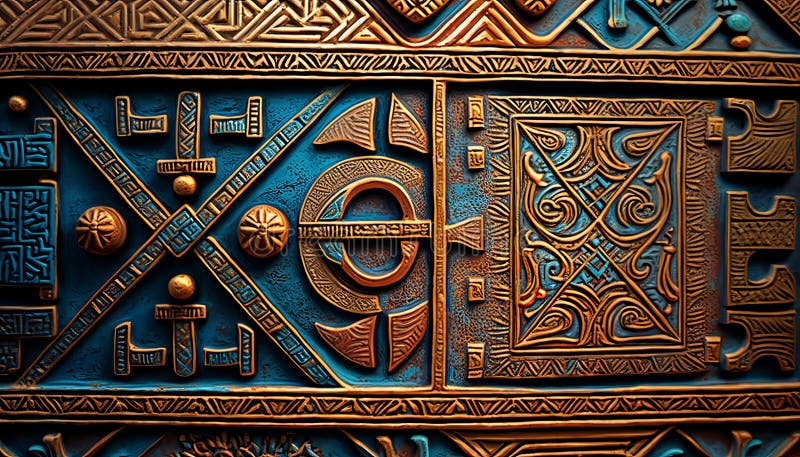 Egyptian Pattern Ancient Art. AI Generative. Stock Illustration ...