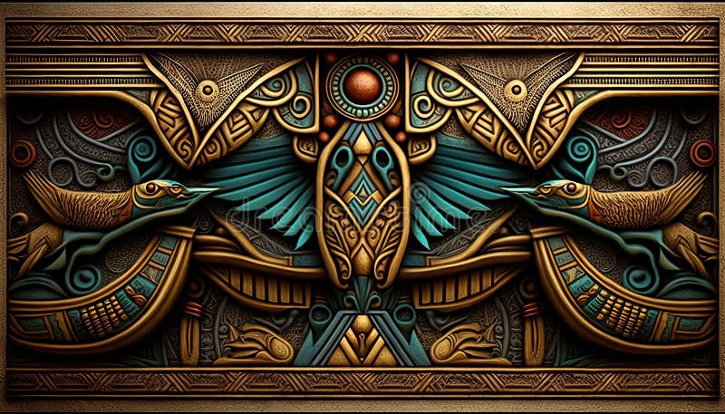 Egyptian Pattern Ancient Art. AI Generative. Stock Illustration ...