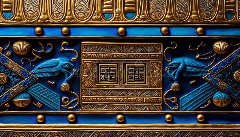 Egyptian Pattern Ancient Art. AI Generative. Stock Illustration ...