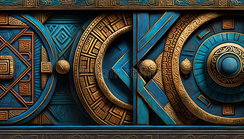 Egyptian Pattern Ancient Art. AI Generative. Stock Illustration ...