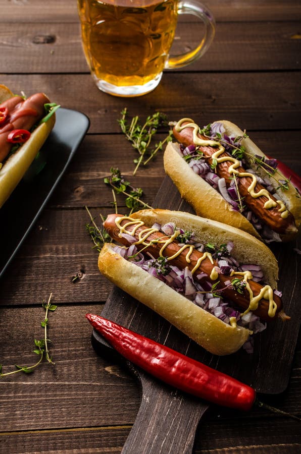 All beef dogs variations stock image. Image of onions - 54955213