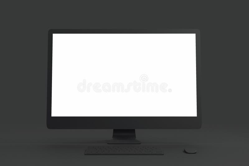 All Black Minimal Concept with Blank White Mock Up Screen of Black ...