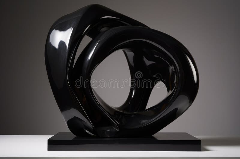 All-black Sculpture with Hints of Light in the Curves and Edges Stock ...