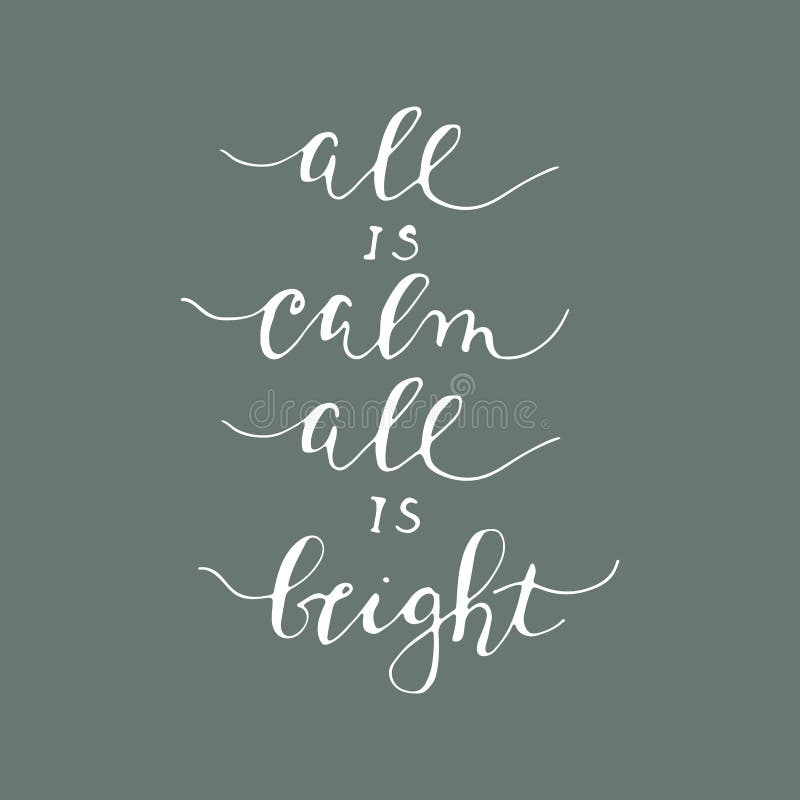 All is Calm, All is Bright - Christmas Card Stock Vector - Illustration ...