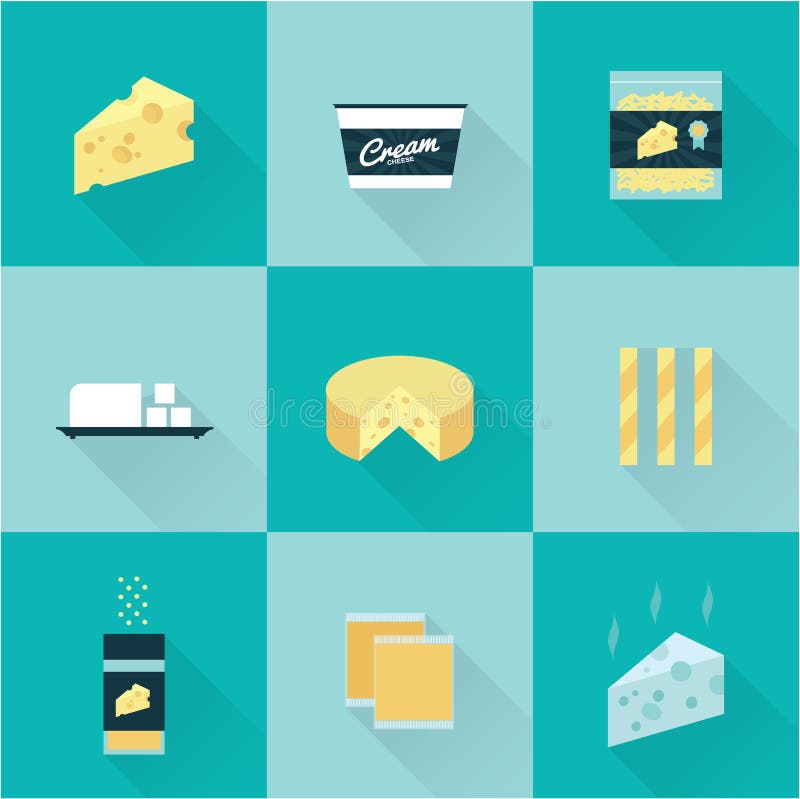All Cheese Types Icon Set Stock Illustrations – 4 All Cheese Types Icon ...