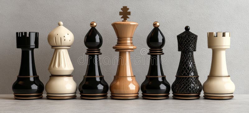 All Chess Pieces are Depicted in a 3D Render Illustration Set Against a ...