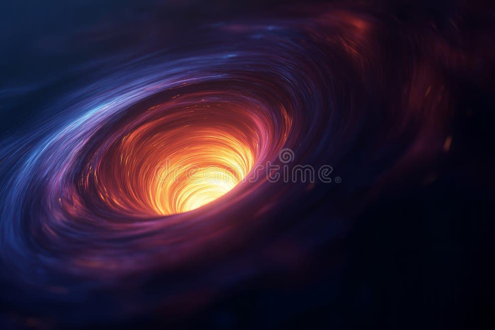 The All-consuming Funnel of a Deep Space Black Hole Stock Illustration ...