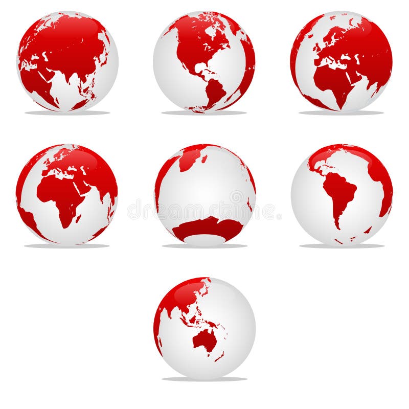 World Seven Continents Vector Illustration Stock Vector - Illustration ...