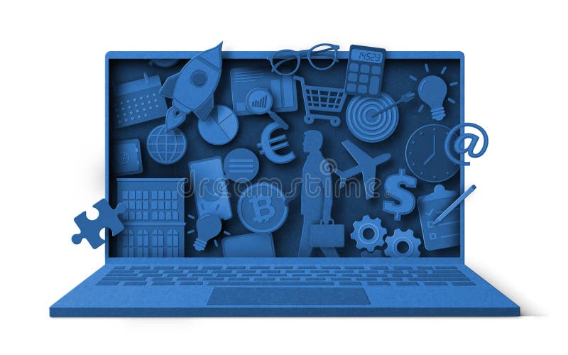 All the Data You Need on Your Laptop Stock Illustration - Illustration ...