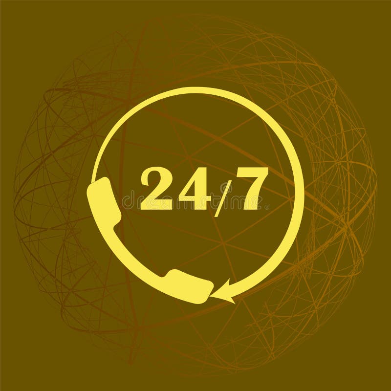 All-day Customer Support Call-center. Flat Icon Stock Illustration ...