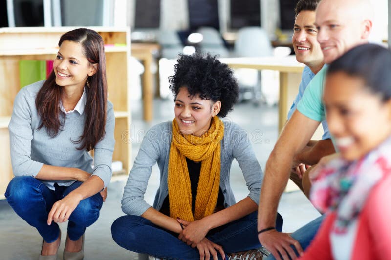 All in a Days Work. a Diverse Group of Colleagues in an Office. Stock ...