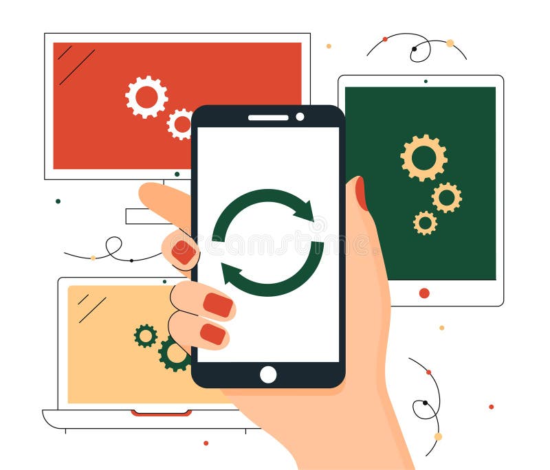 All device synchronization stock vector. Illustration of metaphor ...