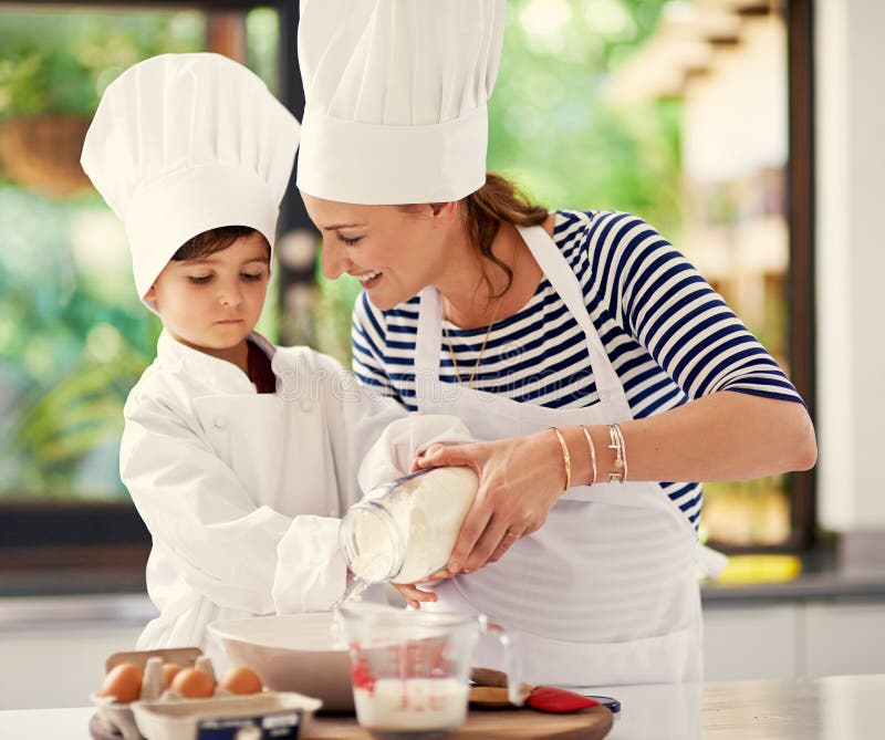 When All Else Fails, Bake a Cake. a Mother and Her Son Baking in the ...