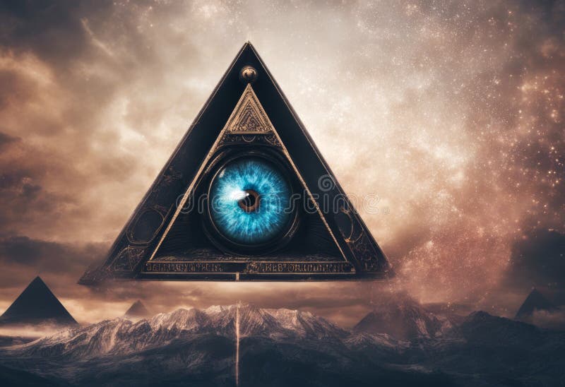 All-seeing Eye on Top of the Pyramid, Surrounded by Rays of Sunlight ...