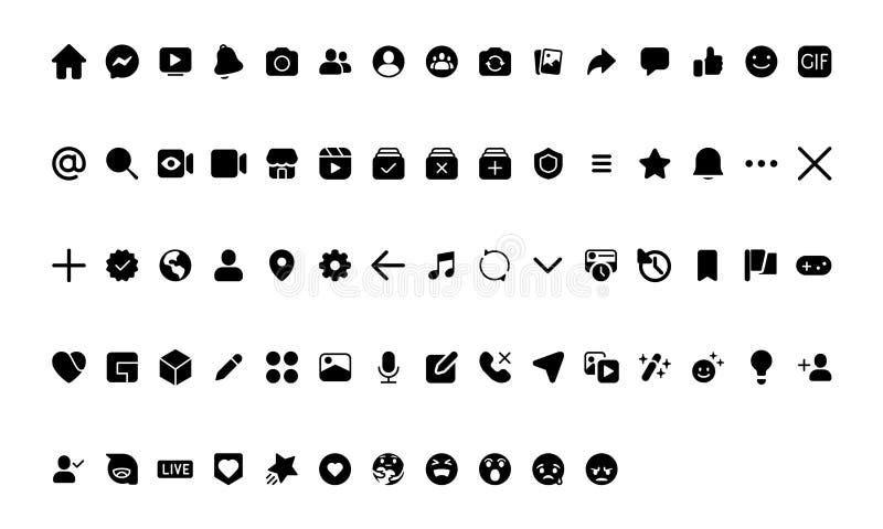 All Facebook Icons Set, Social Media Ui Vector Icon Stock Vector ...