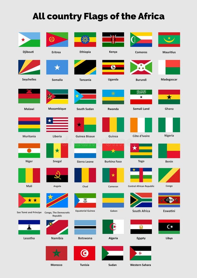 All the Flags of the African Continent Stock Vector - Illustration of ...