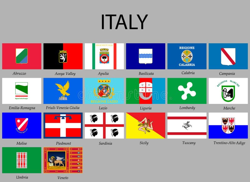 All Flags Provinces of Italy Stock Illustration - Illustration of ...