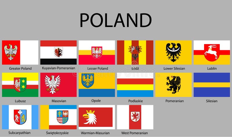 All Flags of Regions Poland Stock Illustration - Illustration of shape ...
