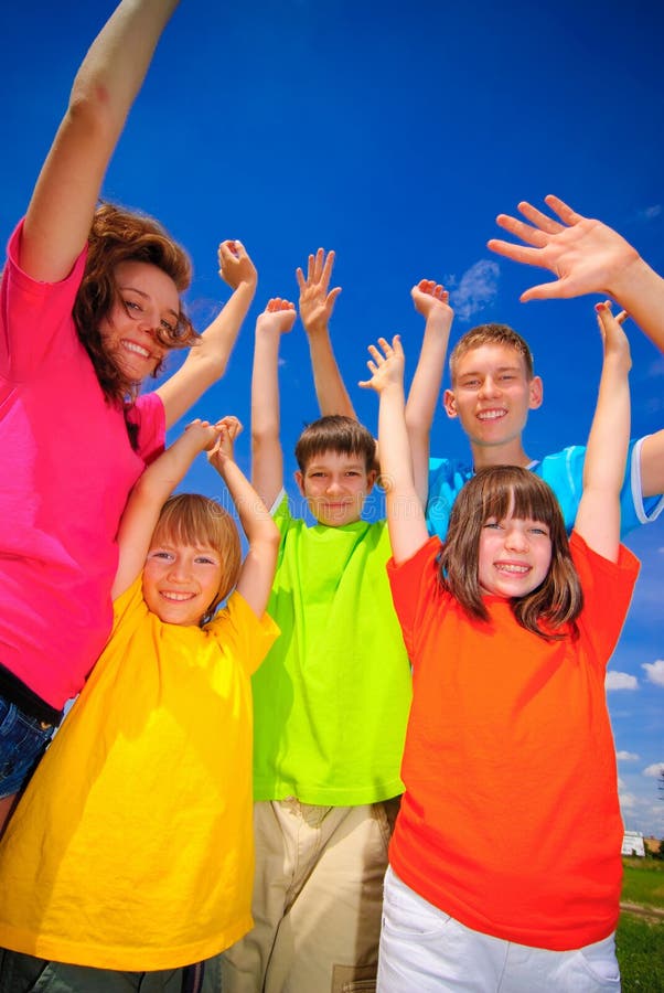 Children in Colorful Clothes Stock Photo - Image of friends, jovial ...