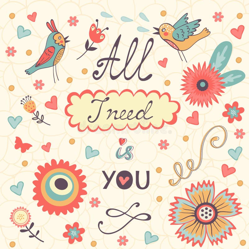 All You Need is Me Love Concept Stock Vector - Illustration of message ...