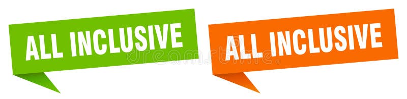 All Inclusive Banner. All Inclusive Speech Bubble Label Set Stock ...