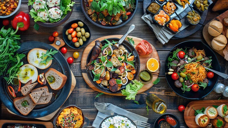 All Inclusive Healthy Food Restaurant Stock Illustration - Illustration ...